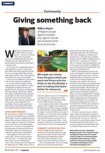 William Naylor in November's issue of The Negotiator - Naylors Estate ...